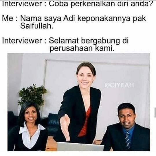 Memes Wawancara Kerja