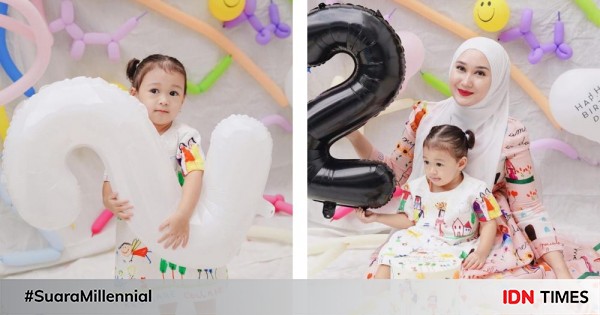 9 Potret Ceria Ulang Tahun Ke-2 Rumi, Anak Dian Pelangi