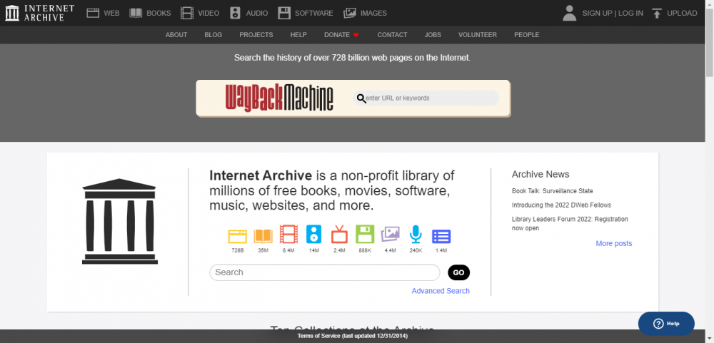 Internet Archive, Situs untuk Melihat Masa Lalu