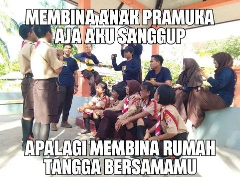 12 Meme Lucu Gombalan Romantis ala Anak Pramuka, Kece!