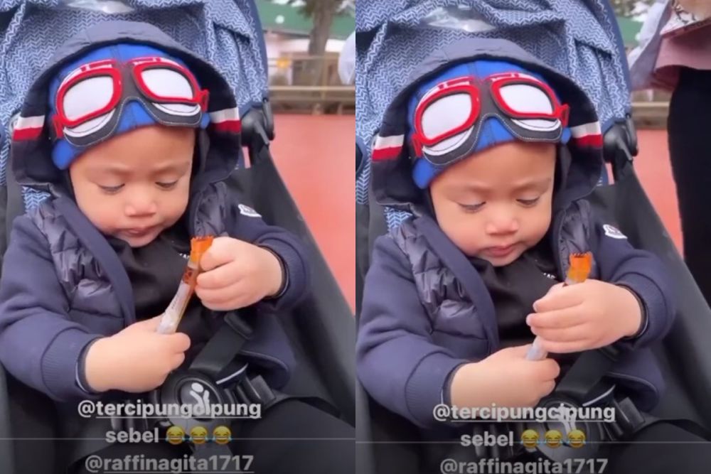 9 Potret Rayyanza Ngamuk Diganggu Kiky Saputri saat Makan