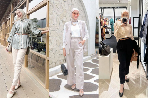 8 Referensi Outfit Ngantor Simpel Elegan Ala Selebgram Hijab