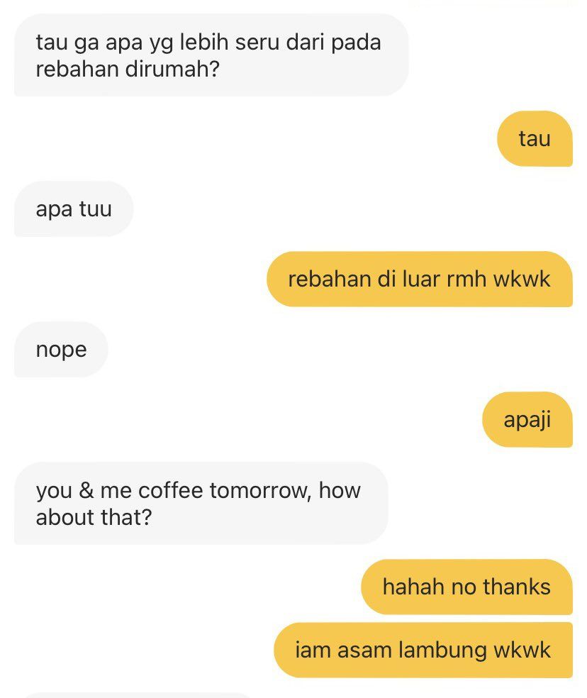 Chat di Aplikasi Kencan yang Bikin Ngakak Sekaligus Kesal