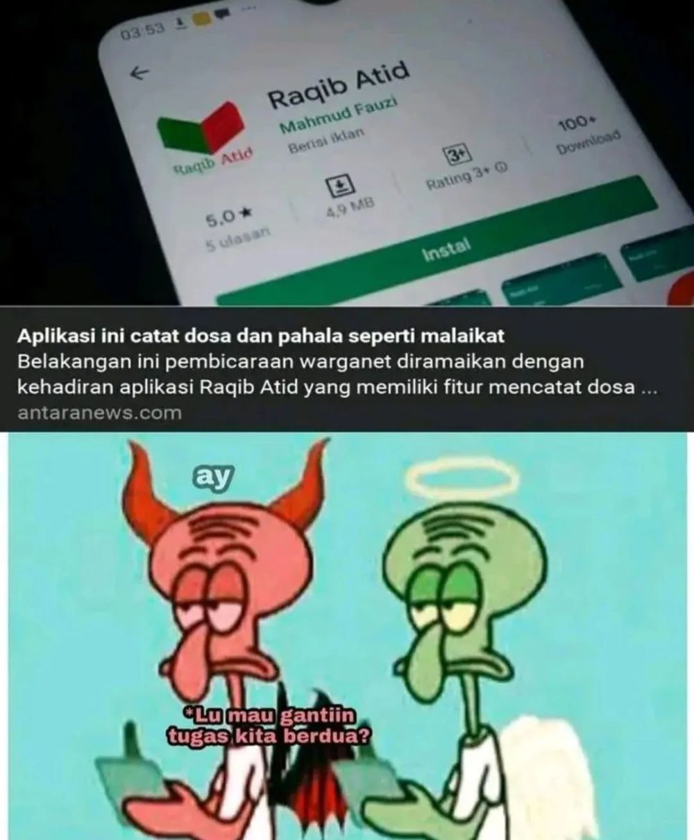 Meme Bingung Catat Kebaikan atau Keburukan
