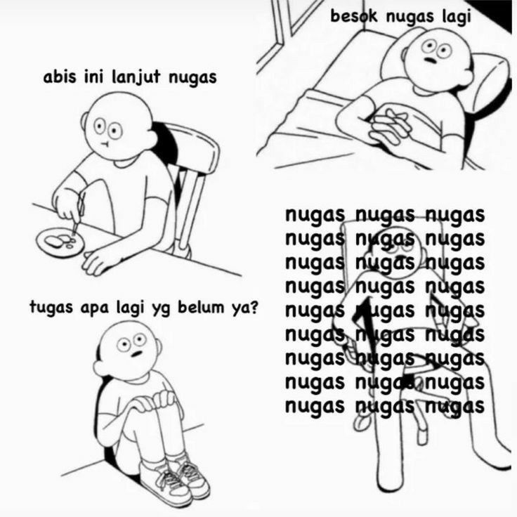 Meme Kocak Gambarkan Lelahmu saat Tugas Menumpuk