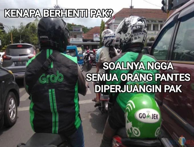 7 Meme Kocak Percakapan Driver Ojol dan Penumpang, Curcol!