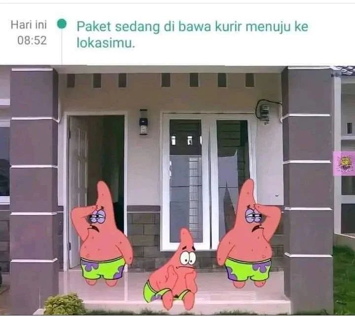 Meme Lucu Kurir Antar Paket