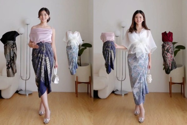 Rekomendasi Outfit Kondangan Rok Lilit Batik ala Elika Boen