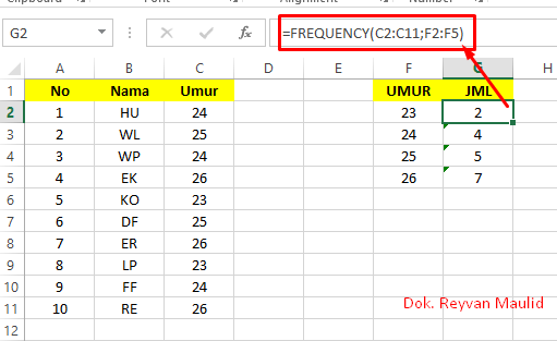 Fungsi Frequency Excel Contoh Dan Cara Menggunakan Rumus Frequency ... Fungsi Frequency Excel Contoh Dan Cara Menggunakan Rumus Frequency ...