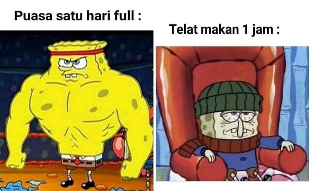 7 Meme SpongeBob Bermental Lemah vs. Kuat