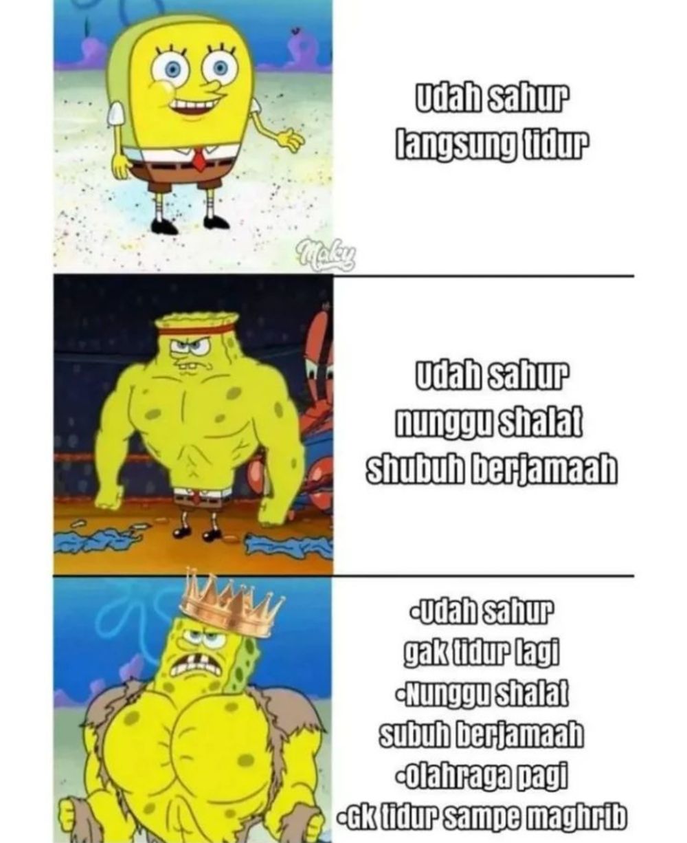 7 Meme SpongeBob Bermental Lemah vs. Kuat