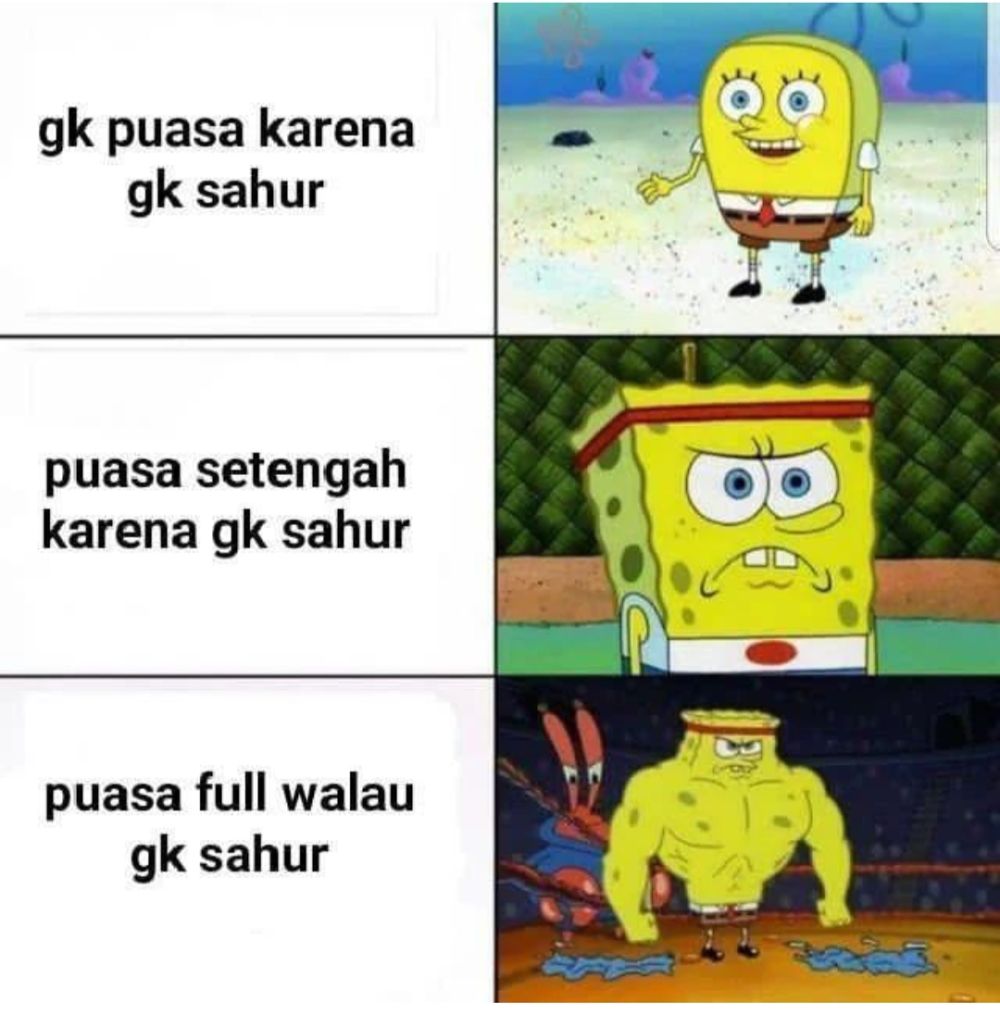 7 Meme SpongeBob Bermental Lemah vs. Kuat