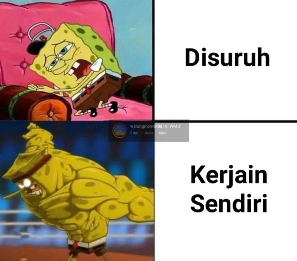 7 Meme SpongeBob Bermental Lemah vs. Kuat