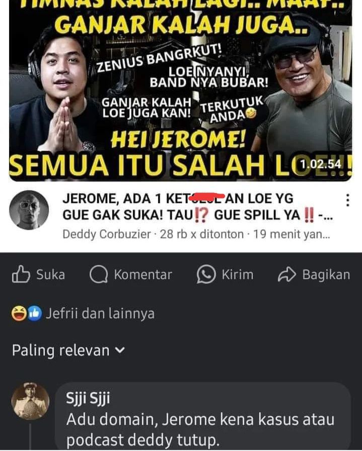7 Meme Kutukan Jerome Polin saat Dukung Tim Sepak Bola