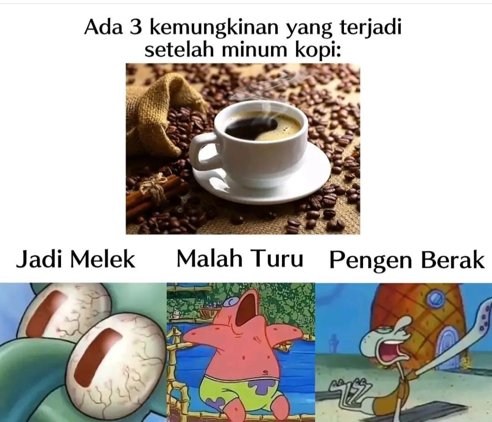 7 Meme Efek Samping Ngopi yang Malah Bikin Tambah Ngantuk