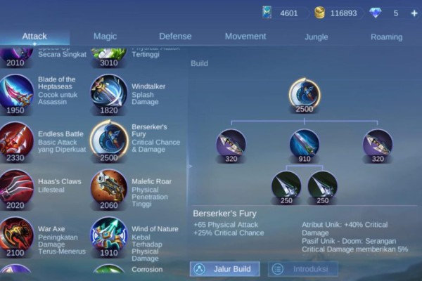 5 Hero MLBB Paling OP Pakai Item Berserker's Fury