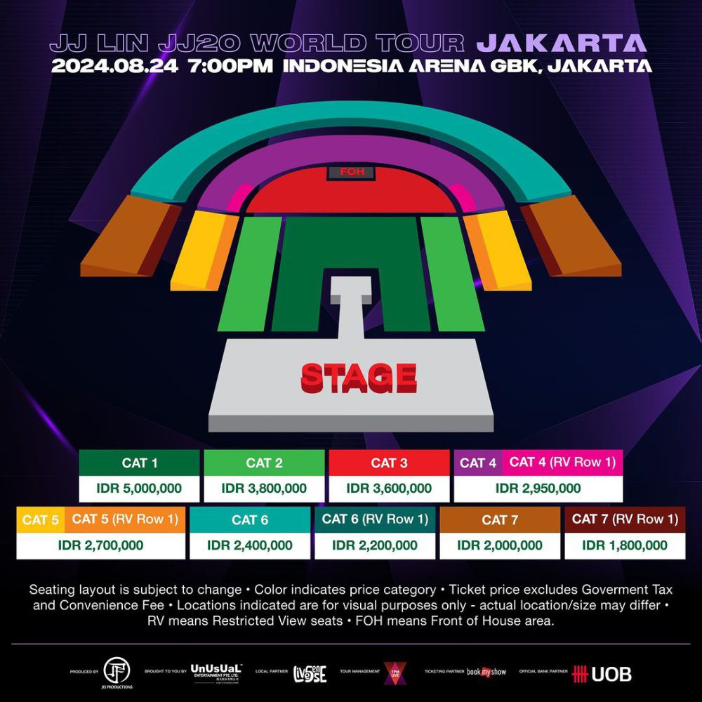 Harga Tiket Konser JJ Lin 2024 di Jakarta