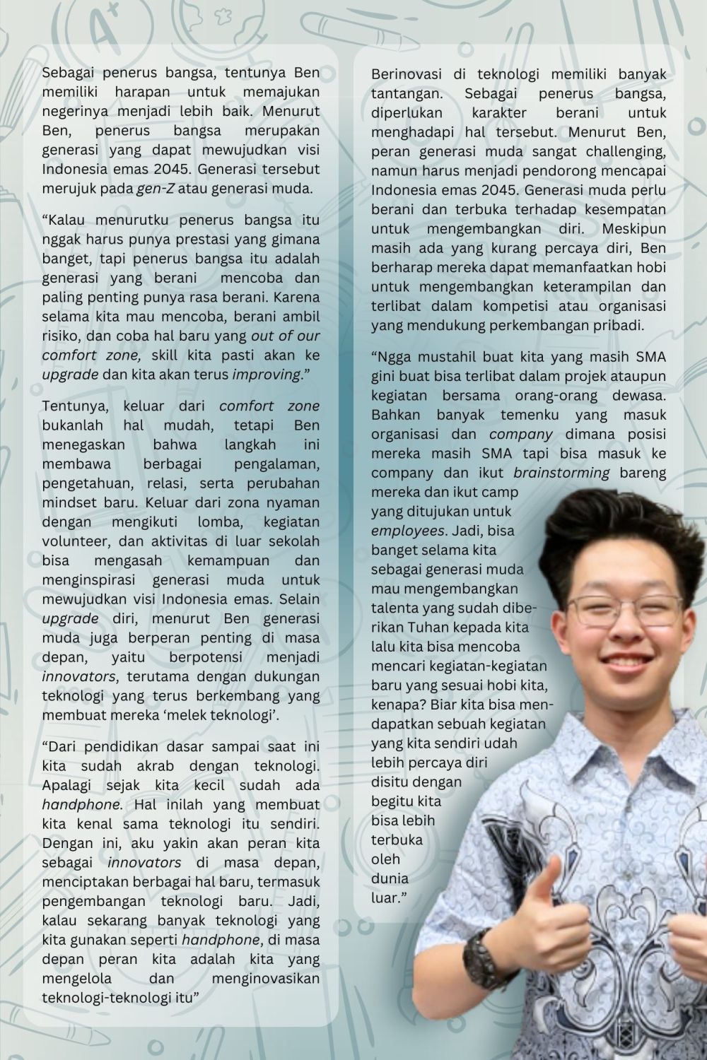 [MADING] Secarik Kertas untuk Indonesia Emas