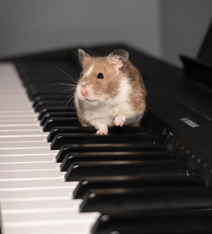 7 Foto Lucu Hamster Bermain Piano, Siap Jadi Maestro Hebat