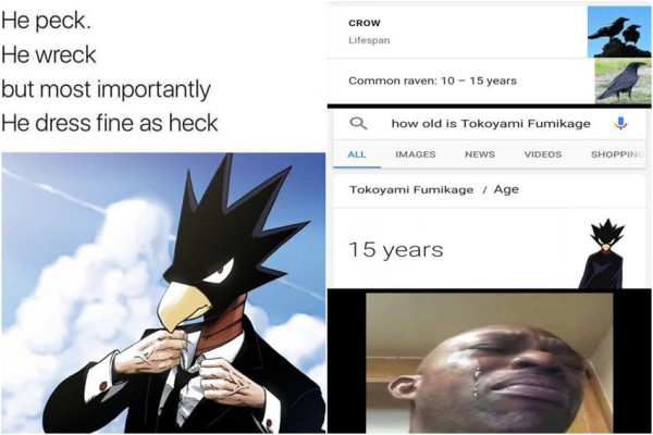 8 Meme Tokoyami My Hero Academia, Umurnya Gak Panjang?