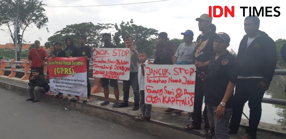 Jelang Penggantian Nama Jalan, Puluhan Orang Lakukan Aksi Penolakan Jelang Penggantian Nama Jalan, Puluhan Orang Lakukan Aksi Penolakan