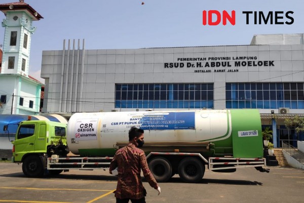 RSUD Abdul Moeloek dan RS Urip Terima 12,5 Ton Oksigen RSUD Abdul Moeloek dan RS Urip Terima 12,5 Ton Oksigen