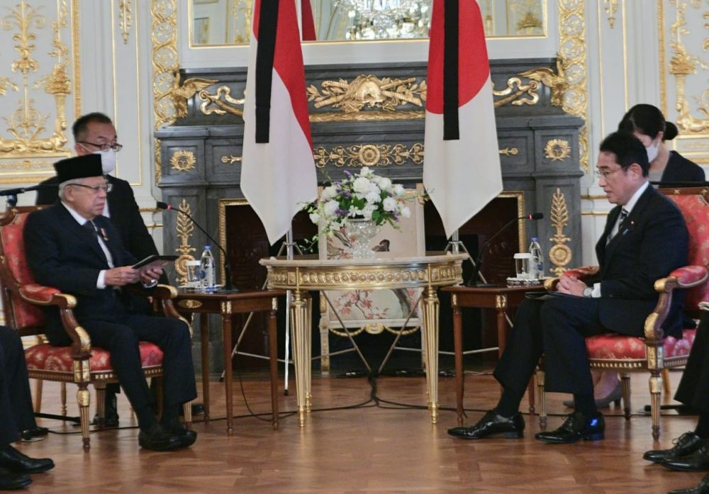 Ma'ruf Amin Bertemu PM Jepang, Bahas Kerja Sama Ekonomi