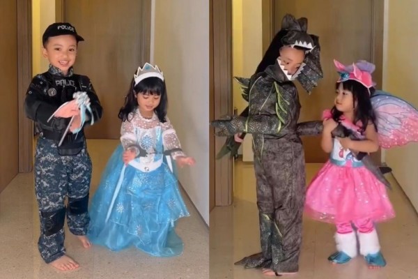 10 Potret Xabiru dan Chava Coba Kostum Halloween