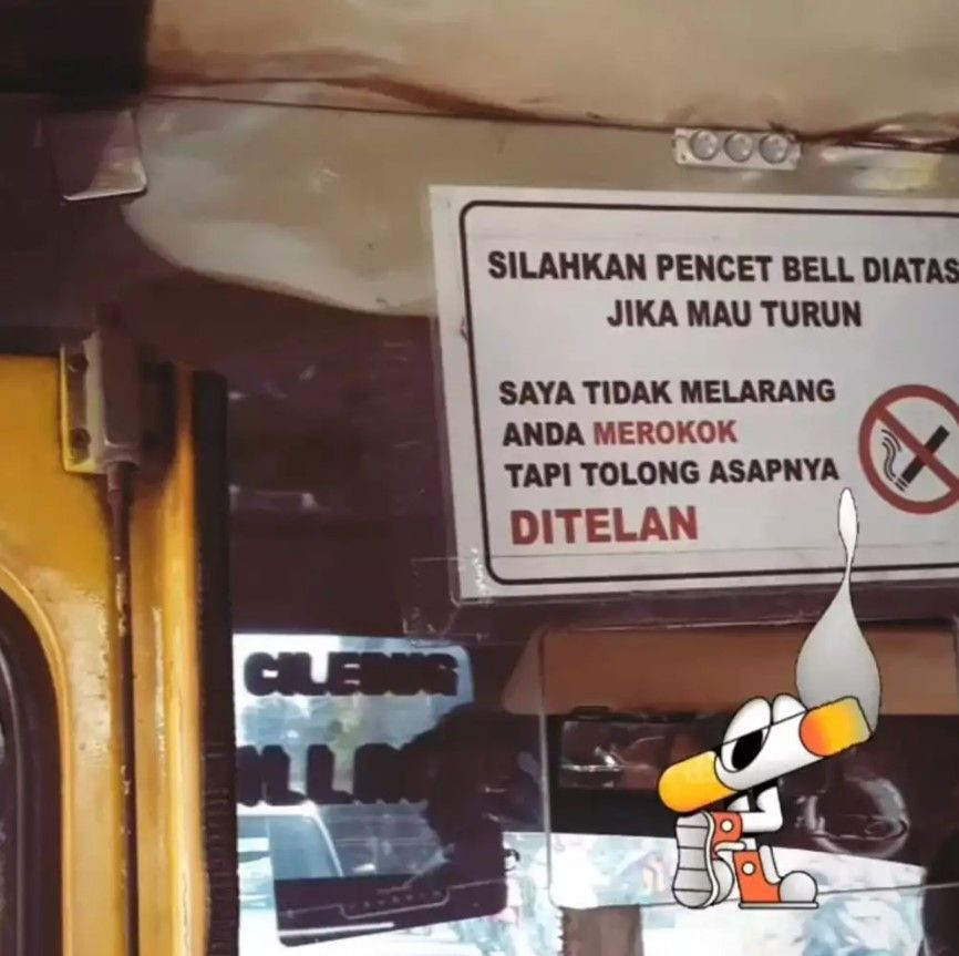 10 Stiker Tulisan Lucu di Angkot Ini Ngocol Abis 10 Stiker Tulisan Lucu di Angkot Ini Ngocol Abis