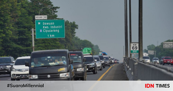 Arus Mudik Lebaran 2023 di Tol Japek Cetak Rekor Tertinggi