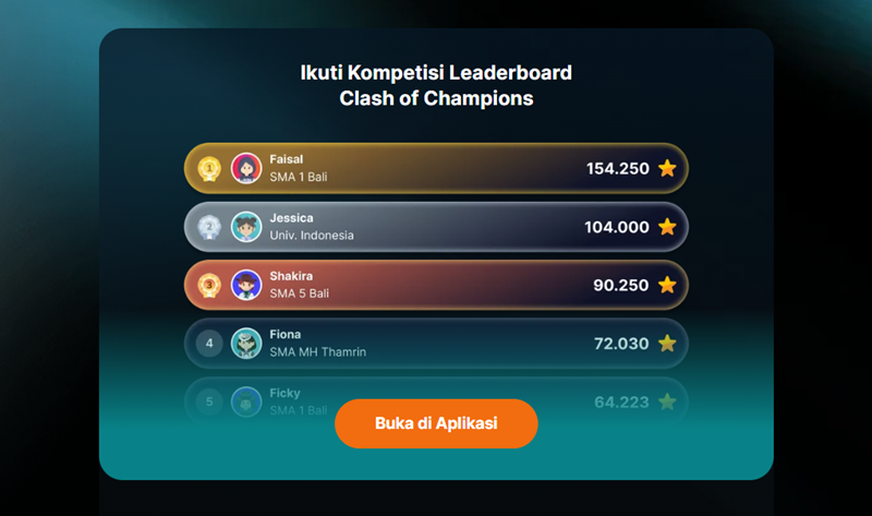 Cara Main Kompetisi Leaderboard Clash of Champions Ruangguru