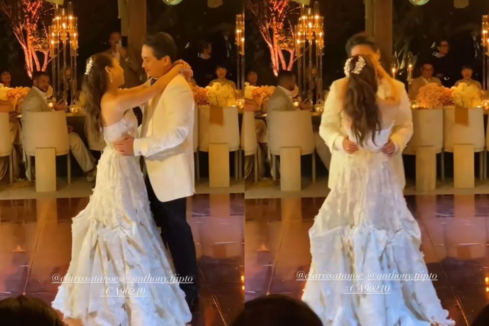 9 Style Dress dan Makeup Resepsi Clarissa Tanoesoedibjo