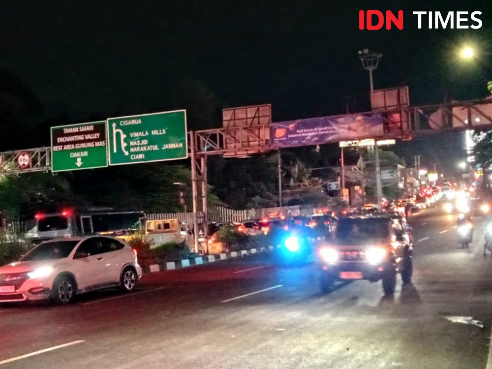 Arus Mudik Lebaran 2025 di Puncak Bogor Ramai Lancar Malam I